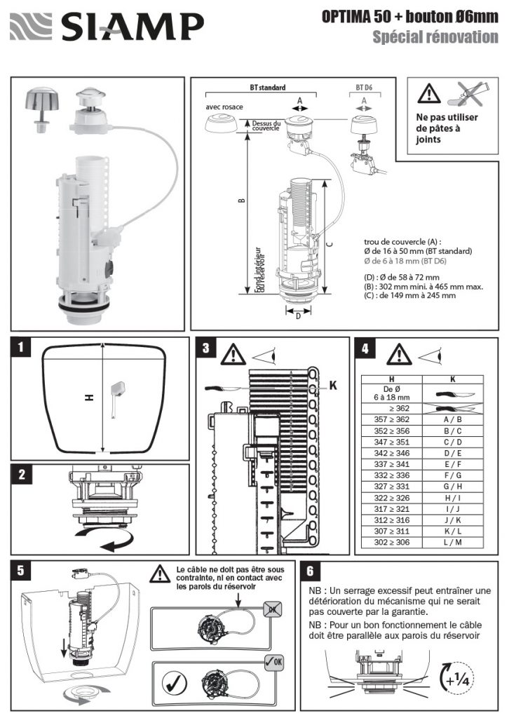 Maintenance Optima 50 D6 + 2 en 1 - Siamp